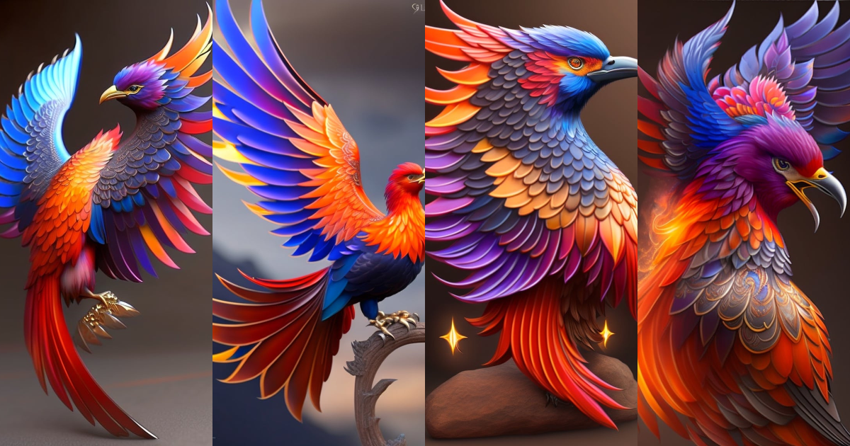 Lexica - Majestic realistic phoenix with its wings spread wide ...