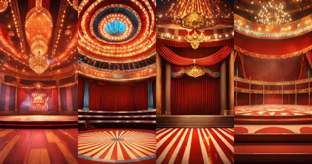 Lexica - A giant stage, circus style, edgy art, 8K, highly detailed ...