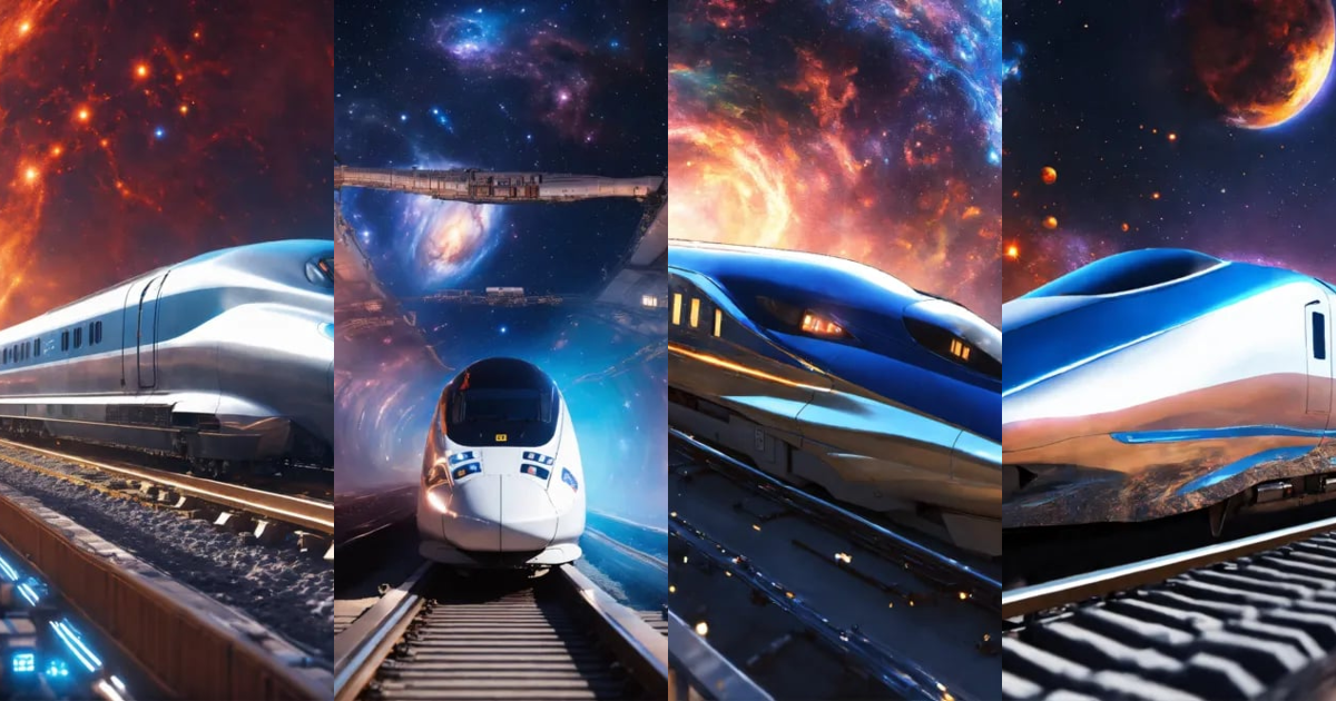 Lexica - Future bullet train running in cosmic space,mechanical,8k ...