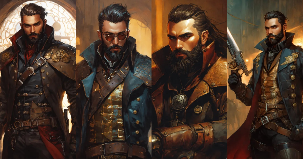 Lexica - Male steampunk vampire bounty hunter wearing studded leather ...