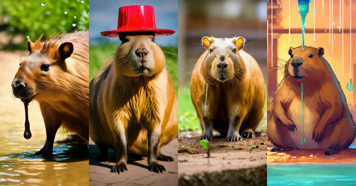 Lexica - A capybara with "hella drip"