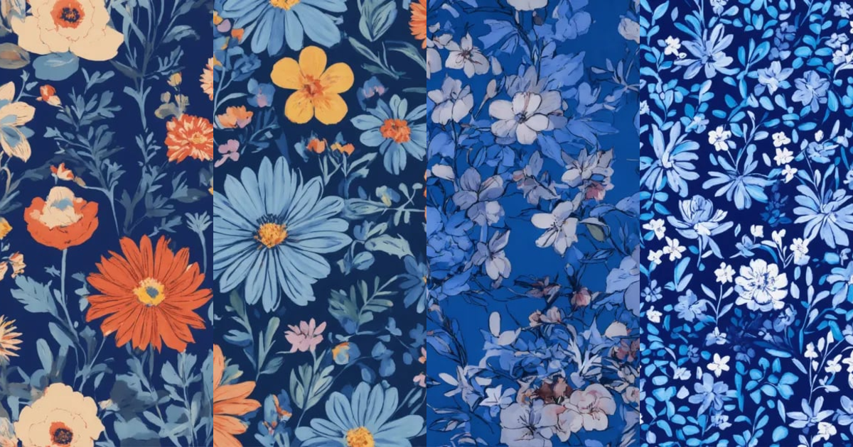 Lexica - Flower print blue