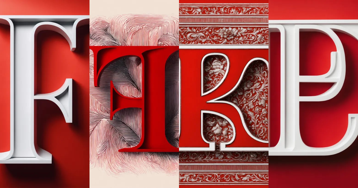 Lexica - Detailed white letter F, red background, background contrast ...