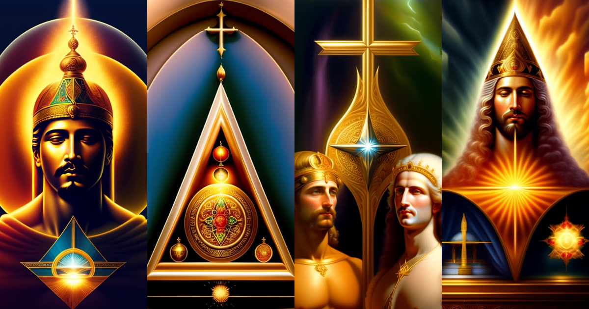 Lexica - Sacred representation of holy trinity with Man as God, Mind as ...