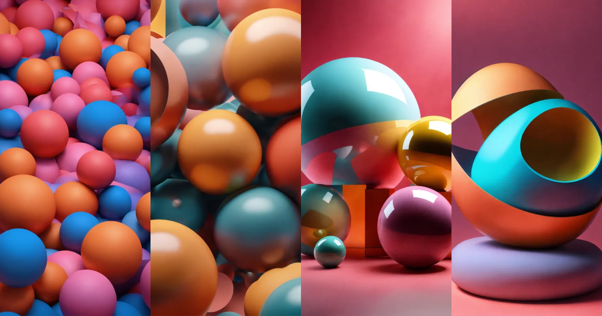 Lexica - 3D Render of abstract geometric forms, round forms, like a ...