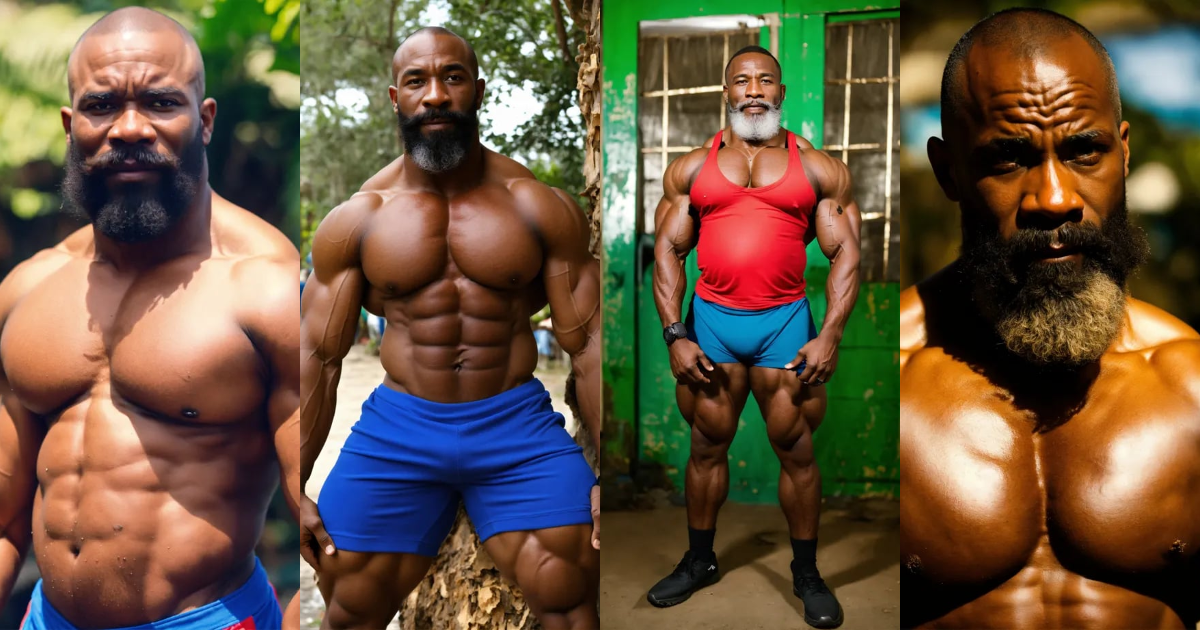 Lexica - Bug Shrunk tiny old Haitian bodybuilder kali belly beard