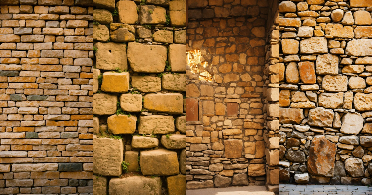 Lexica - Ottoman-era stone and mortar wall texture