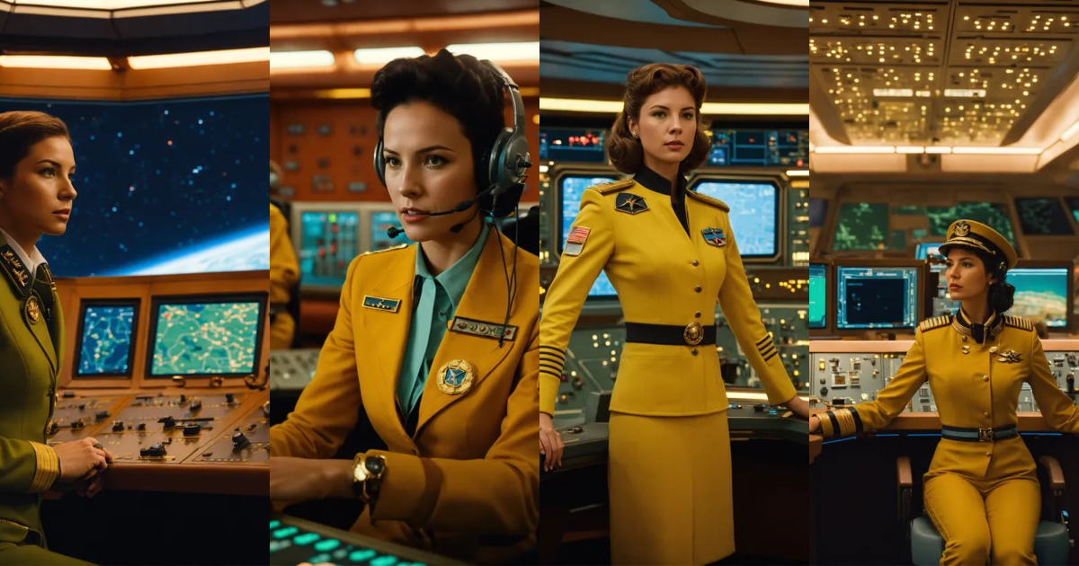 Lexica - A photoraph of a woman starship captain in command of starship ...