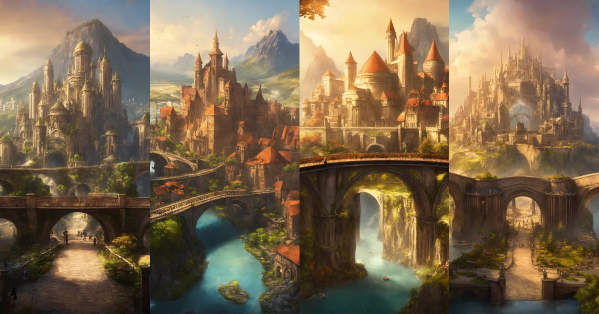 Lexica - Fantasy city with a colossal academy at the center with a ...