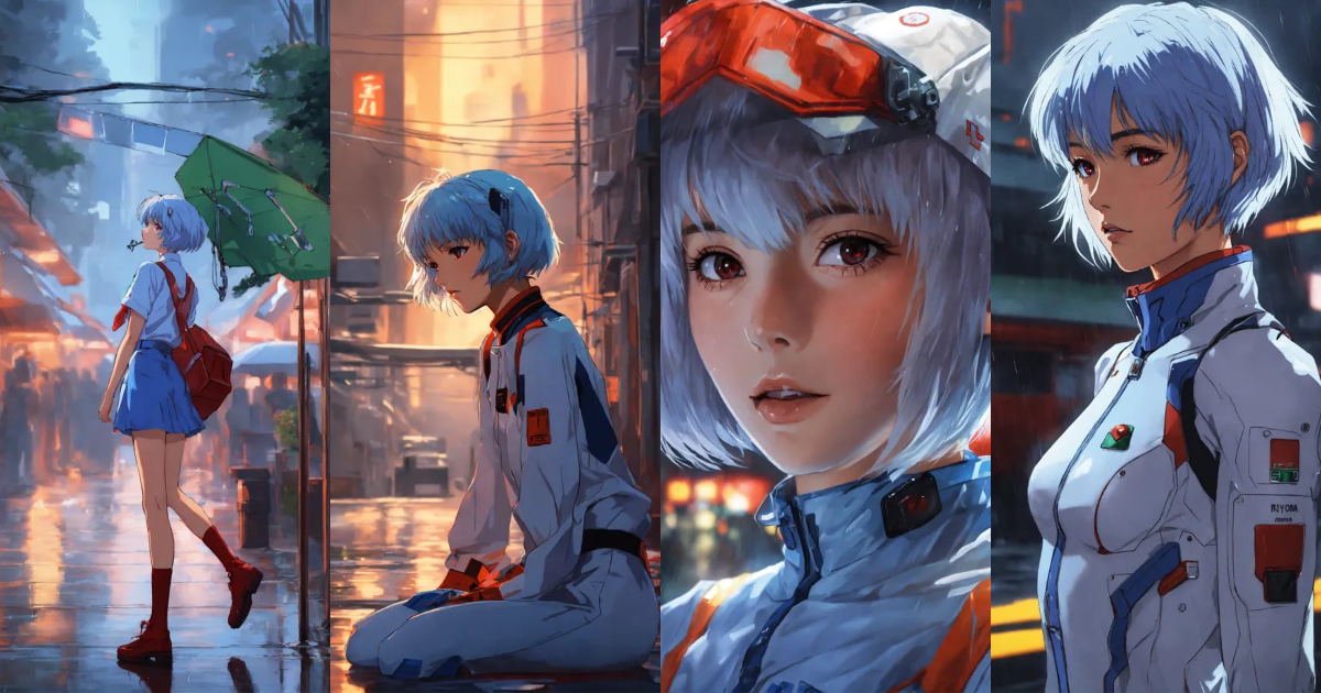 Lexica - Anime art of Rei Ayanami from Neon Genesis Evangelion ...
