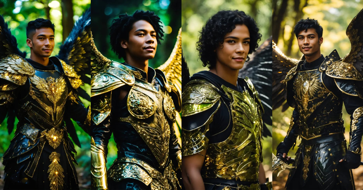 Lexica - Close-up portrait photo of an Archangel with massive full ...