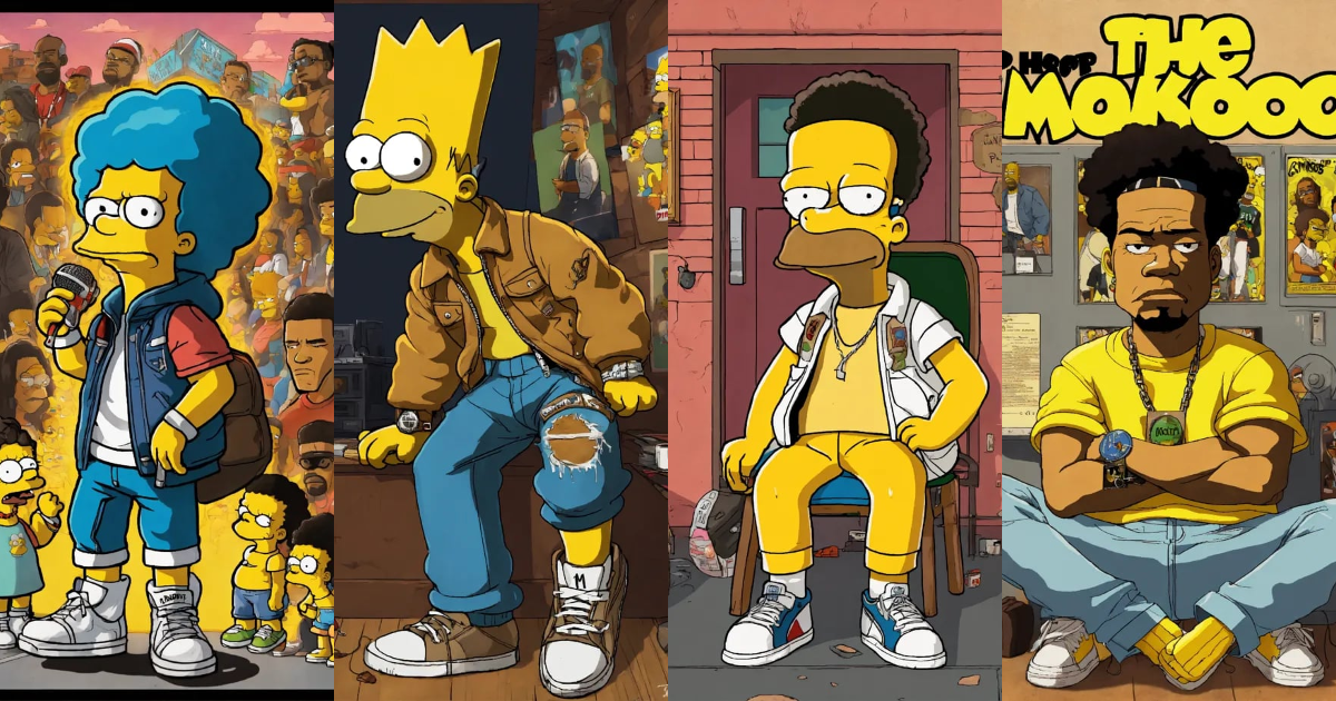 Lexica - Hip hop art style The Simpsons boondocks full body