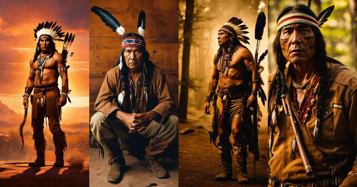 Lexica - Native american hunter National Park man scare expressive no ...