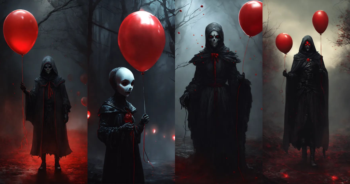 Lexica - Dark aesthetic, A creepy dark humanoid figure, holding a red ...