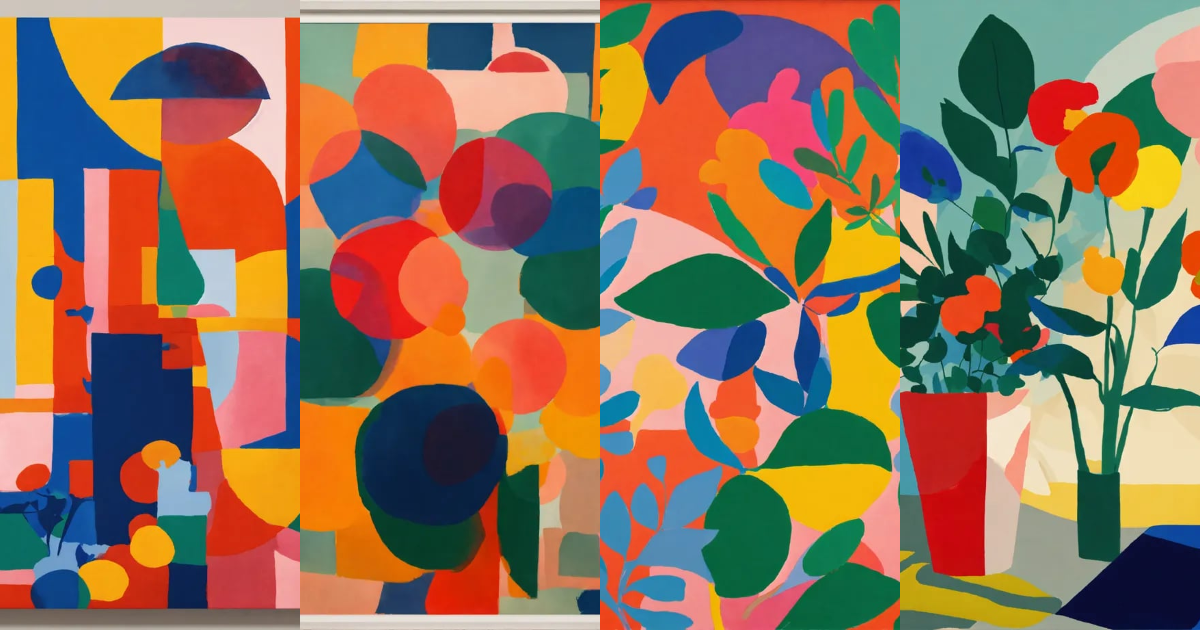 Lexica - An illustration painting with bright colors of Matisse on a ...