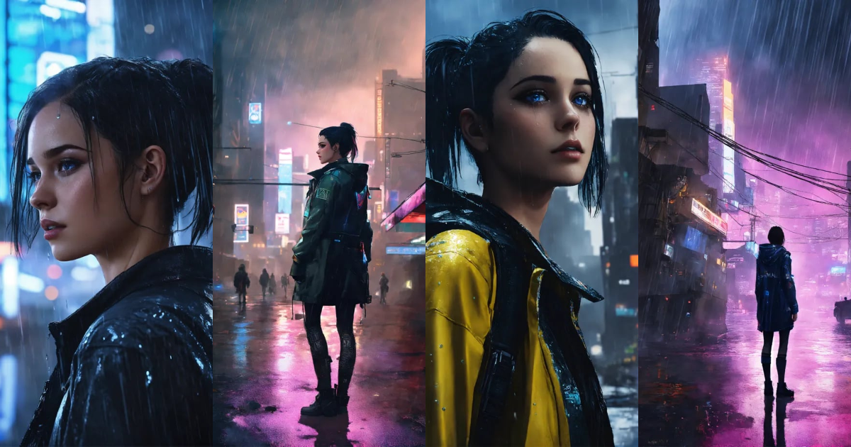Lexica - Detroit Become Human Maggie Lindemann Rain pouring down on a ...