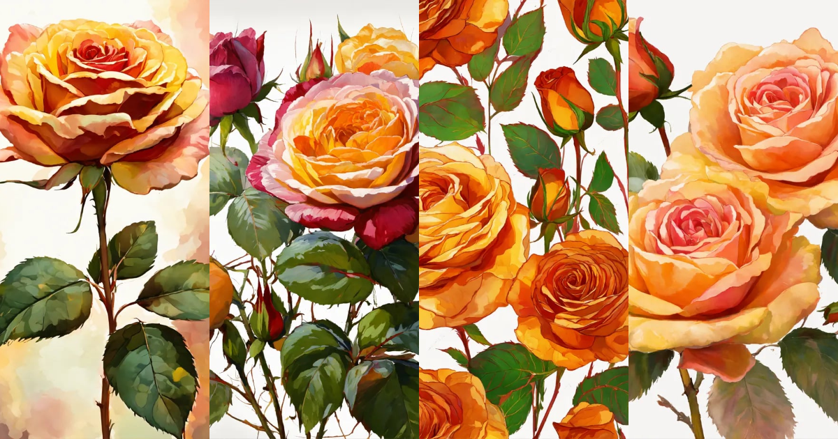 Lexica - Thanksgiving themed rose & bud flower, medium quality ...