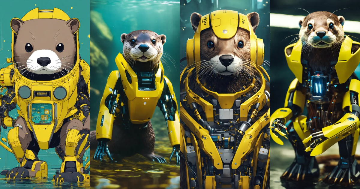 Lexica - A otter with Yellow robotic arms