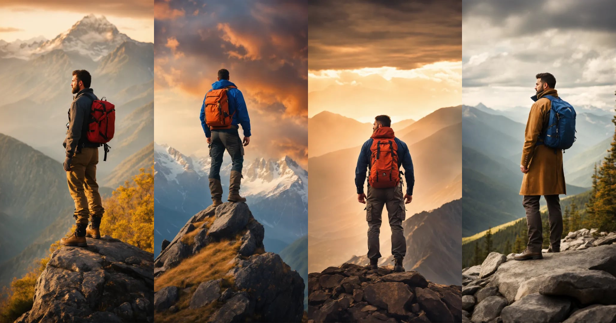 Lexica - Design a compelling image, rugged and strong man from behind ...