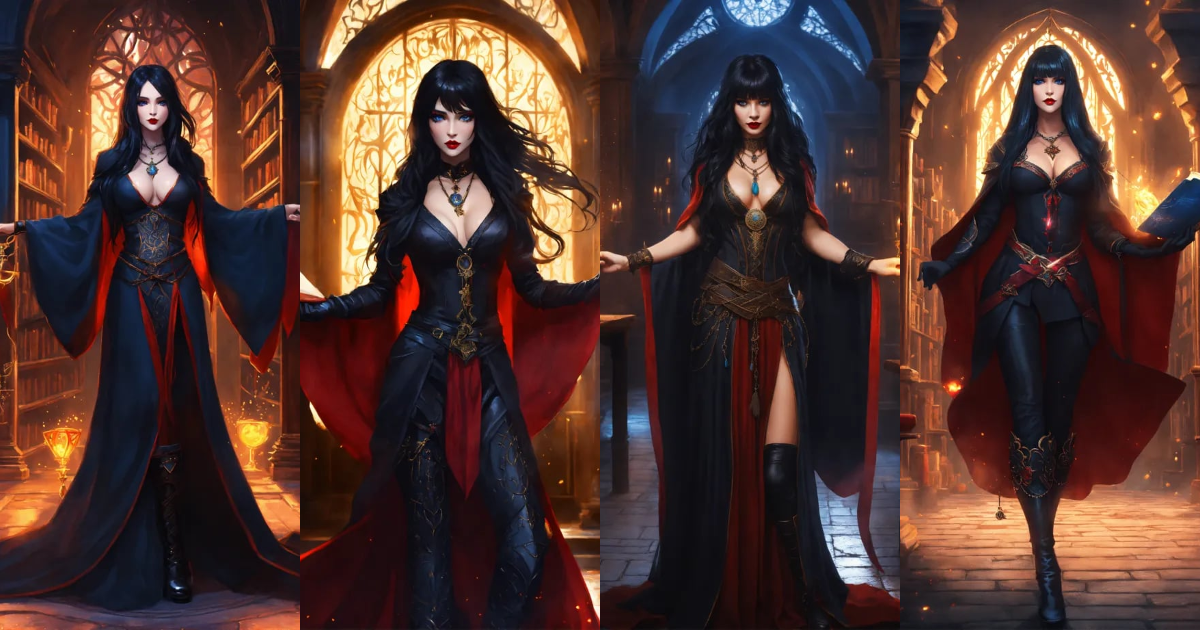 Lexica - 8k, fantasy art, arcane library background, enchantress, 5 ...