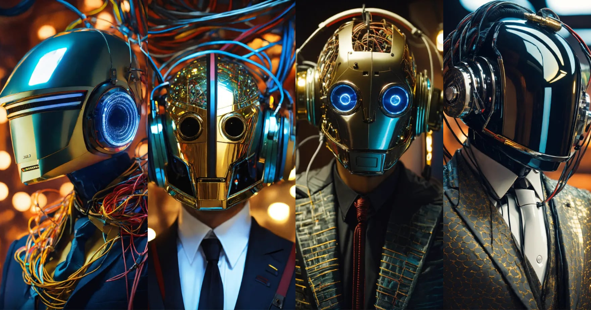 Lexica - Close up portrait Photography, one of the Daft Punk robots ...