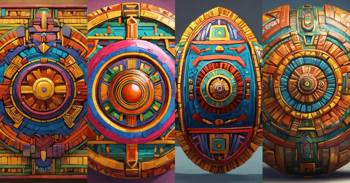 Lexica - Aztec artifact, oil paint, single prop, isolate object, 2D ...