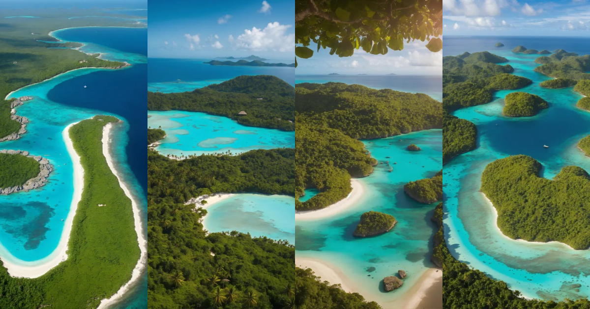 Lexica - High level view of tropical islands far from each other ...