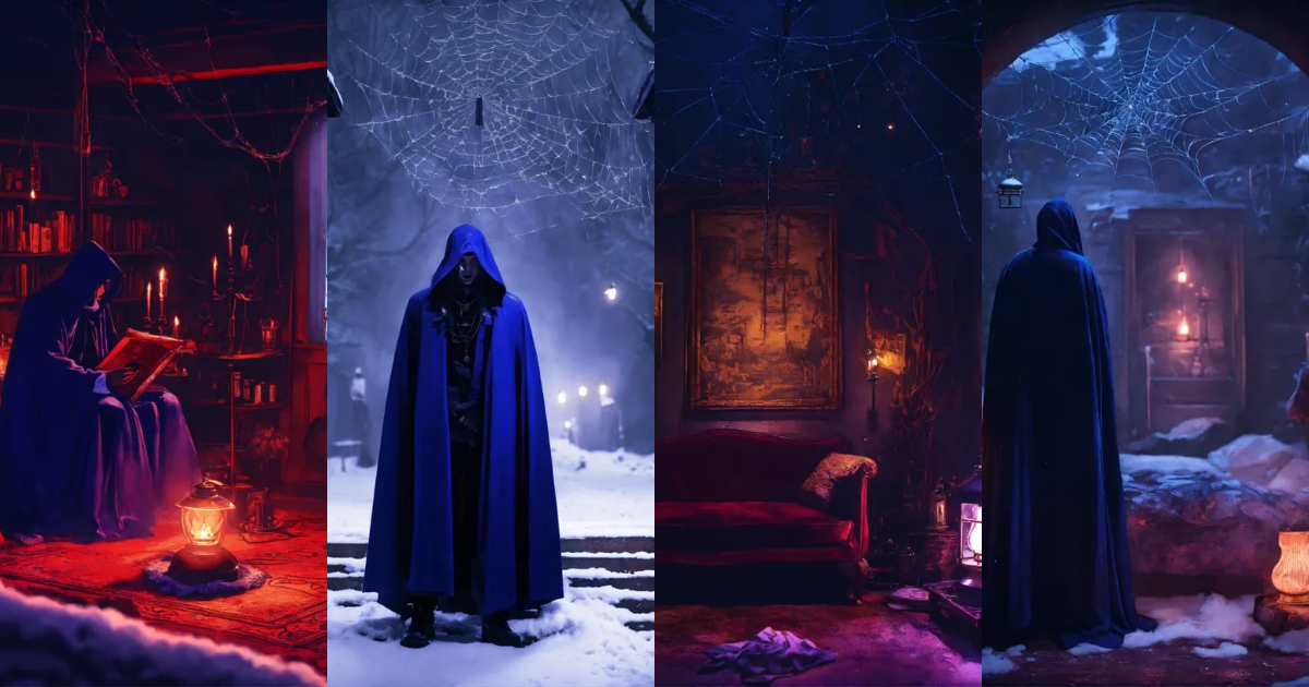 Lexica - Indigo vampiric villain, indigo cape, in an indigo dracula ...