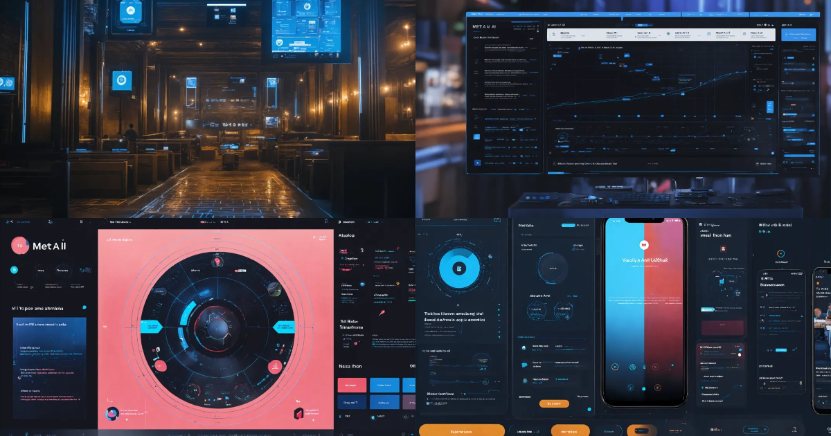 Lexica - Meta ai black blue ux/ui