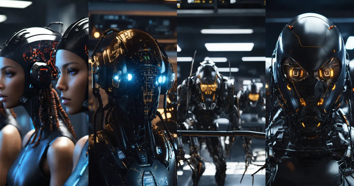 Lexica - Group of 3 black cockroach faced humanoids with detailed ...