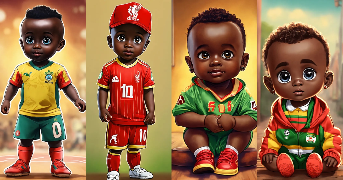 Lexica - Sadio Mane cute baby cartoon realist big eyes