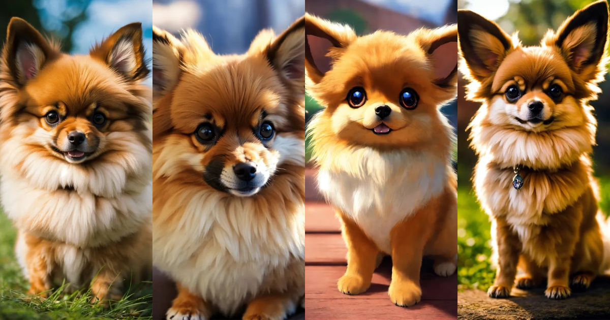 Lexica - Eevee from Pokémon if it was a dog, cute face, cute Pomeranian ...