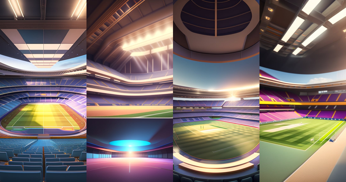 Lexica - Cricket stadium indoors, ground and pitch, octane render, top ...