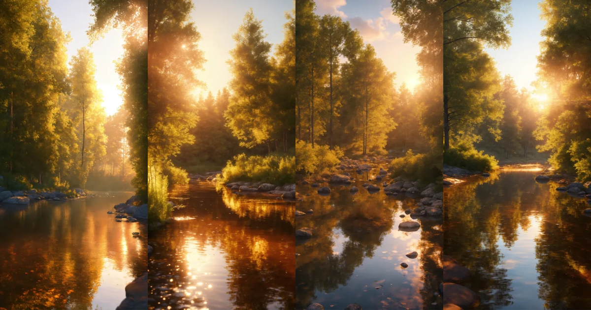 Lexica - River in a forest, golden hour, ray tracing reflection, 8 k ...