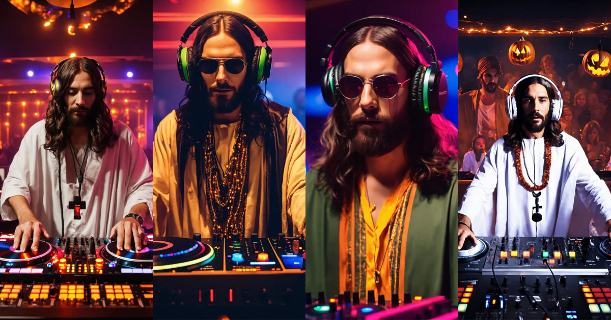 Lexica - Jesus christ celebrating Halloween in a club dj serato ddj1000 ...