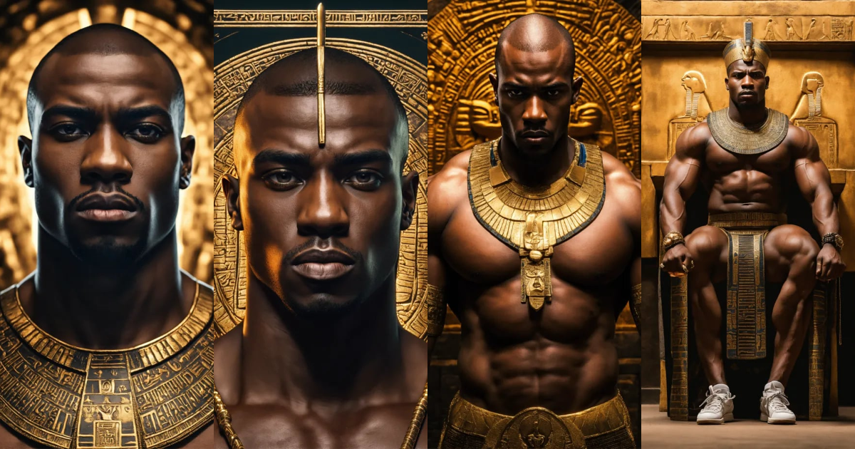 Lexica - A symmetrical huge bodybuilder close-up of an African male ...