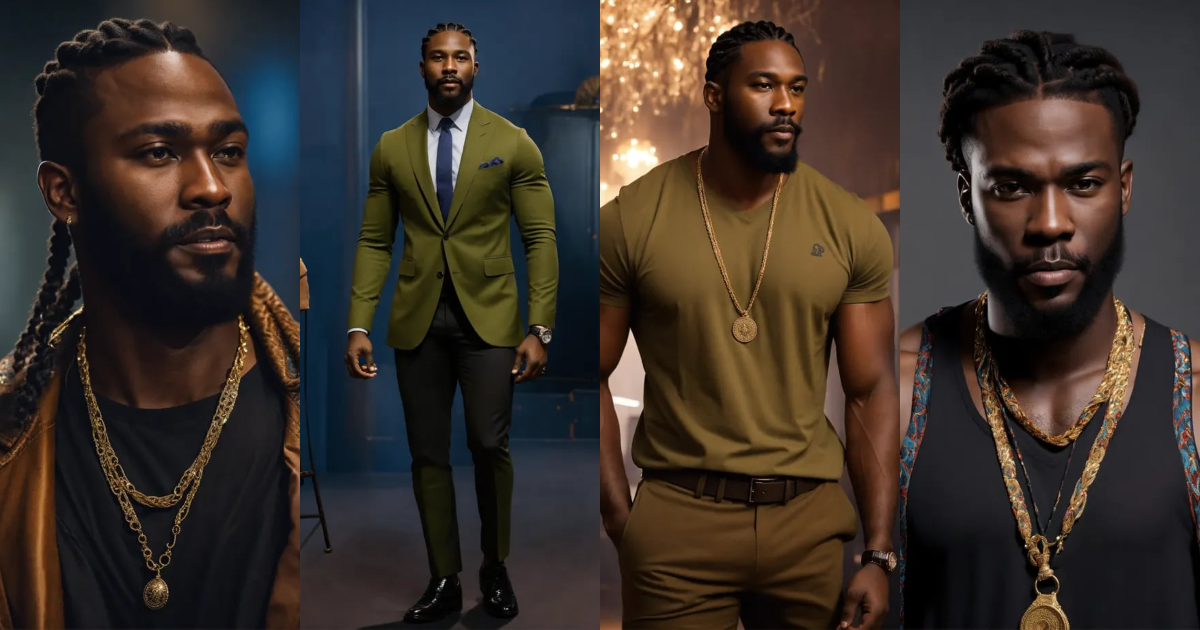 Lexica - Dark-skin Black man in his late 30s Broad muscular build Well ...