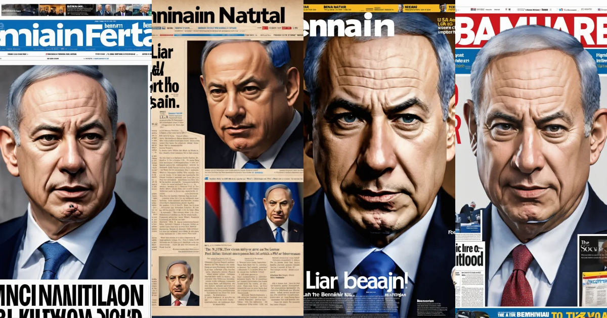 Lexica - "USA Today" front page of Benjamin Netanyahu, looking angry ...