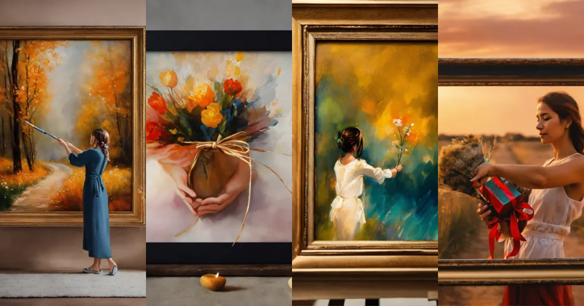 Lexica - Gifting a wrapped gift, minimalist, beautiful, open hands ...