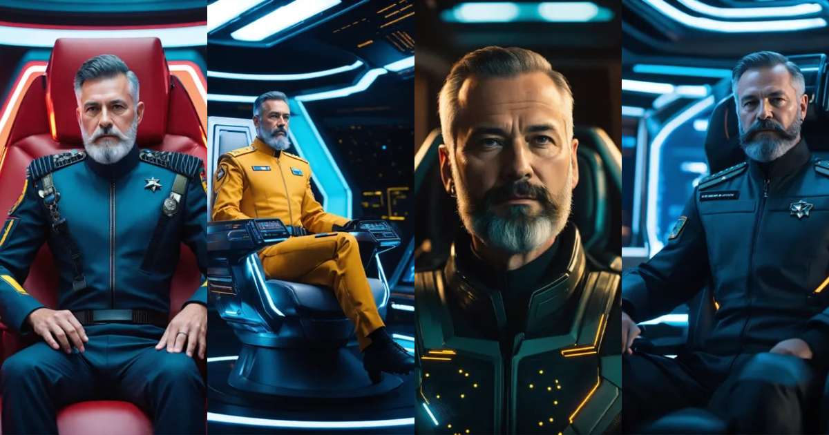 Lexica - 50 year old masculine star commander general with trim beard ...