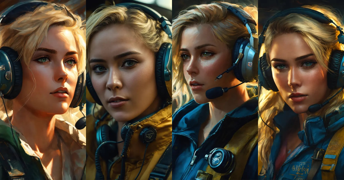 Lexica - Fallout 5, us helicopter pilot, oversized headphones ...