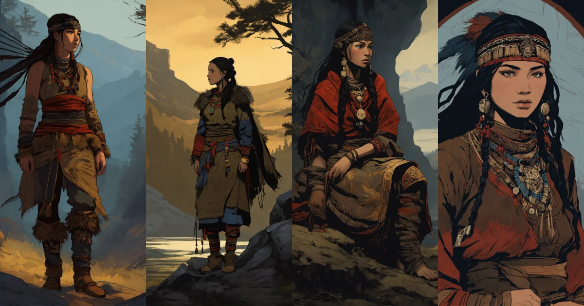 Lexica - Illustration of a young Sámi woman in the style of Bernie ...