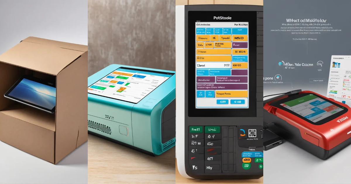 Lexica - A broken portable POS package, white background, 4k image