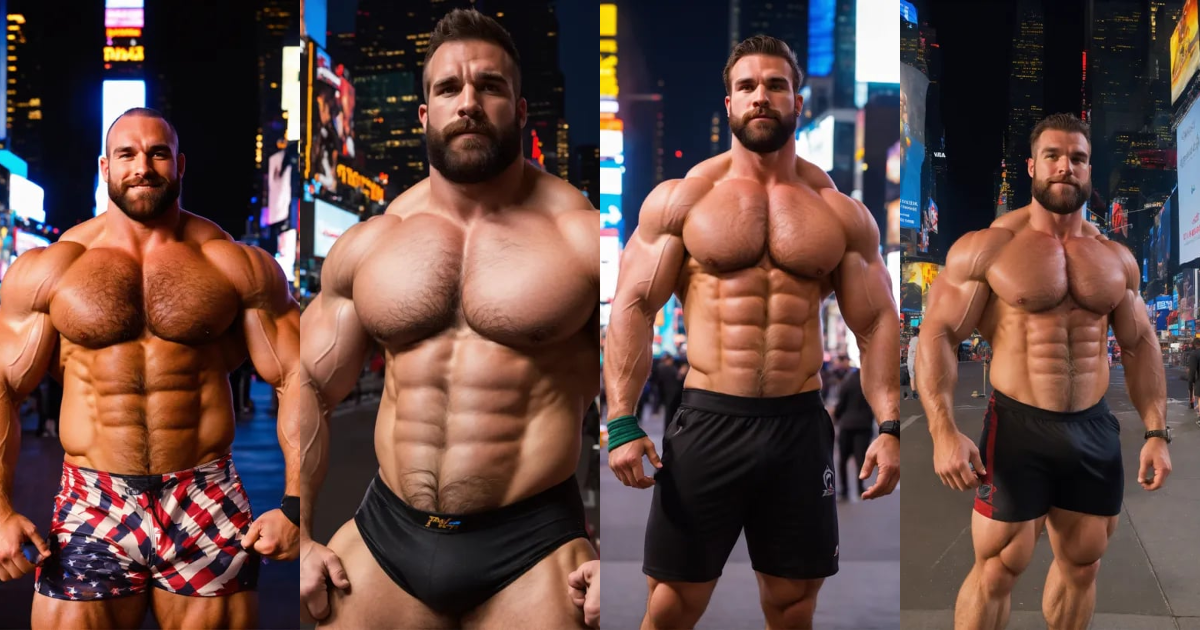 Lexica - 30-year-old hairy Canadian man with big muscles, big ...