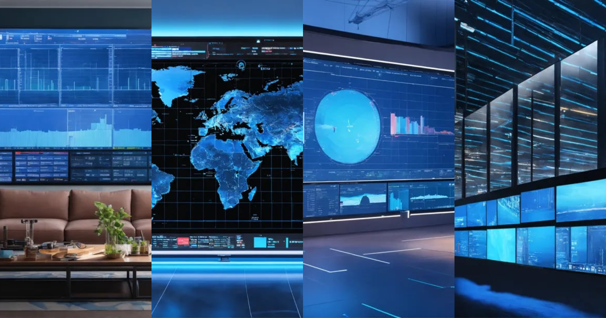 Lexica - Full transparent big screen with data analyse, blue, 8k, high ...