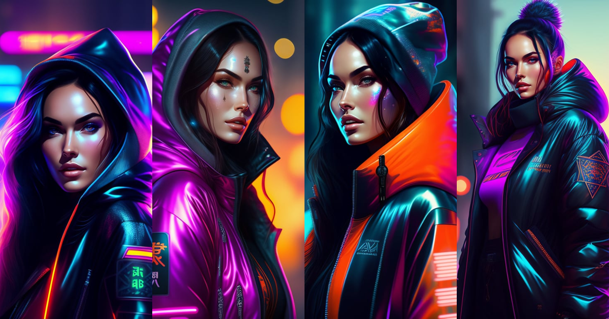 Lexica - Detailed portrait megan fox neon operator girl cyberpunk ...