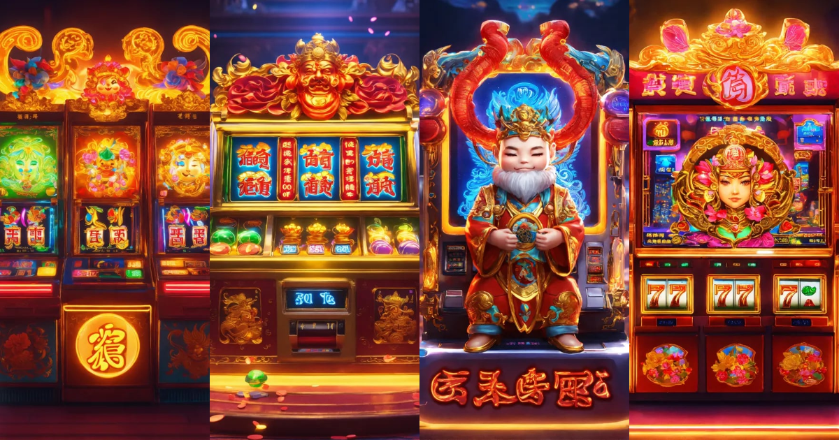 Lexica - Q version Character cutie God of weath chinese，slot machine ...