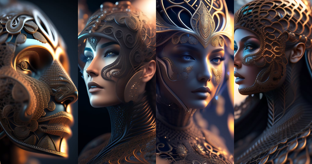 Lexica - Face coming out of a wall complex 3d render ultra detailed of ...