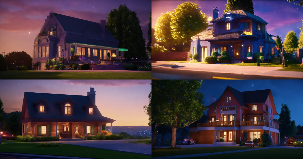 Lexica - CGI. 3D pixar house exterior. 80's style. less saturation ...