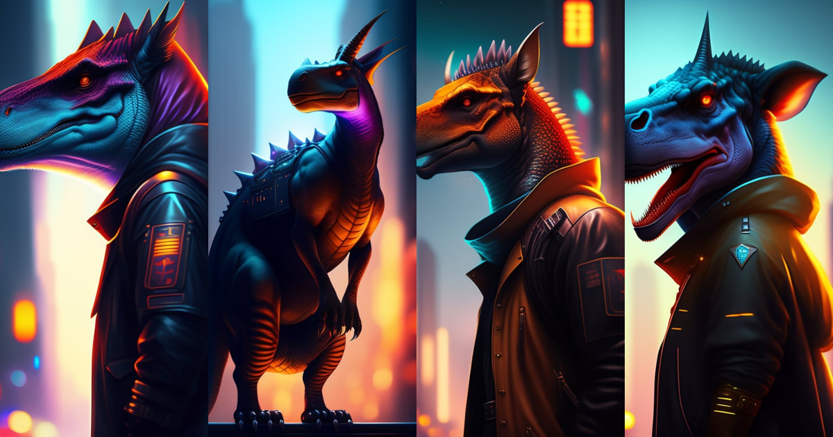Lexica - Some anthropomorphic dinosaur , cyberpunk, fantasy, elegant ...